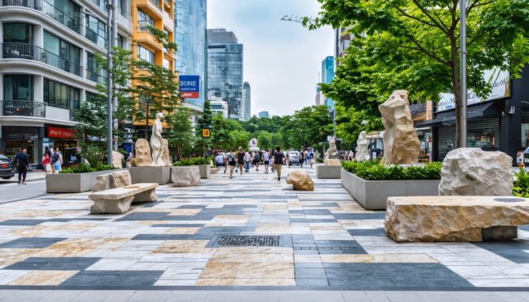 Stone Art Transforms City Streets: Modern Urban Design With Natural ...